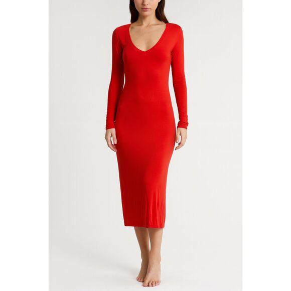 Michael Lauren | Dresses | Nwt Michael Lauren Red Rivera Vneck Midi ...